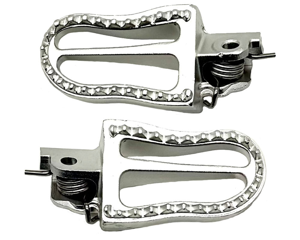 Performance Foot Peg Set, Forged, Silver Anodized with SS Springs (Par ...