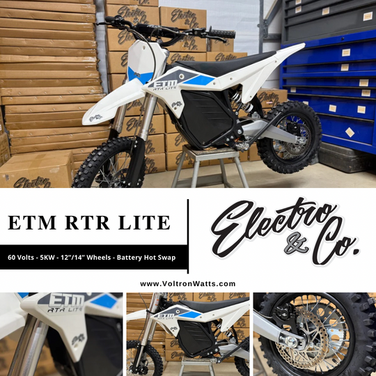 Electro & Co. ETM RTR Lite – 60 Volt Electric Dirt Bike – Voltron Watts